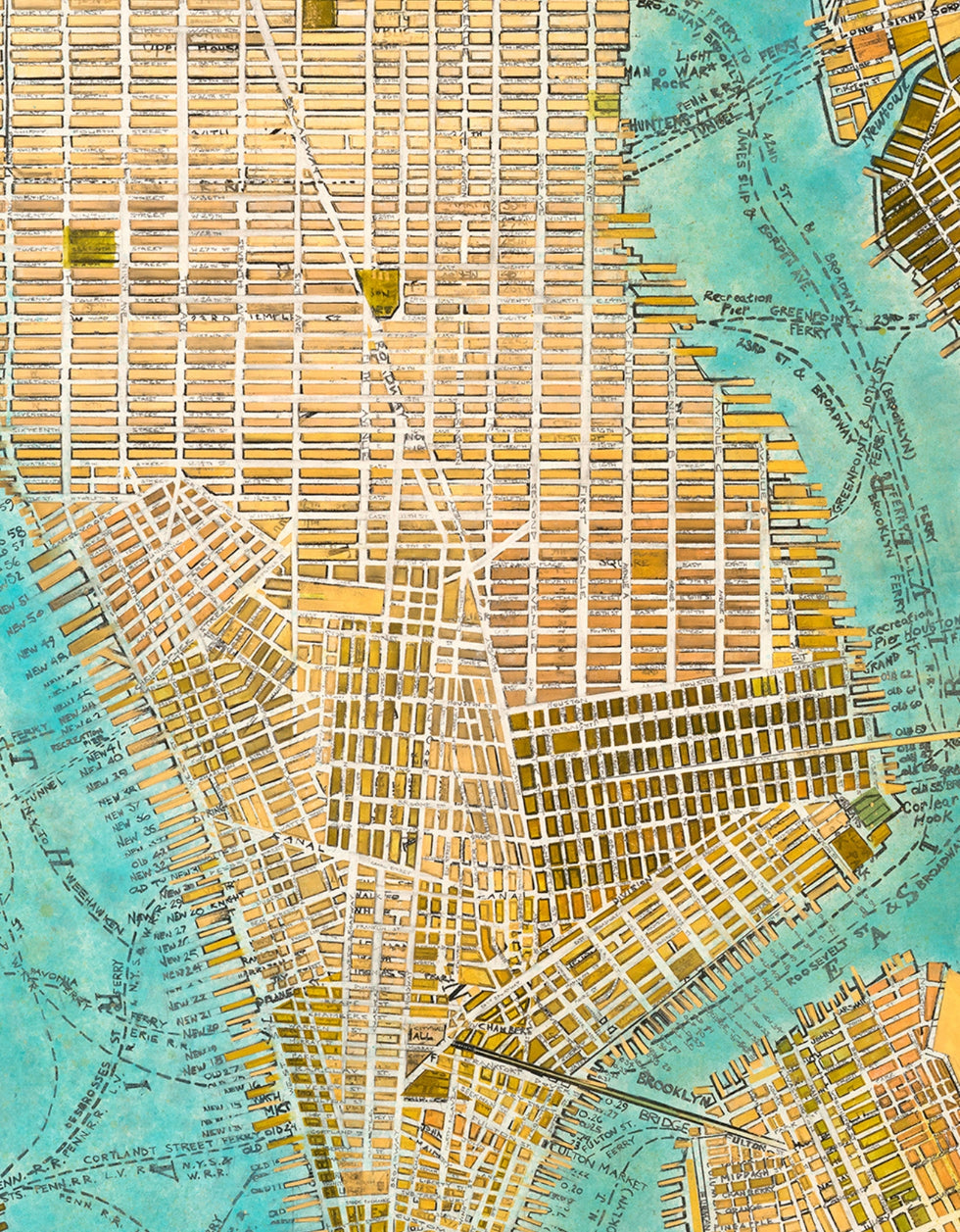 Manhattan Map Giclée on Canvas – Antique Style, Modern Sophistication ...