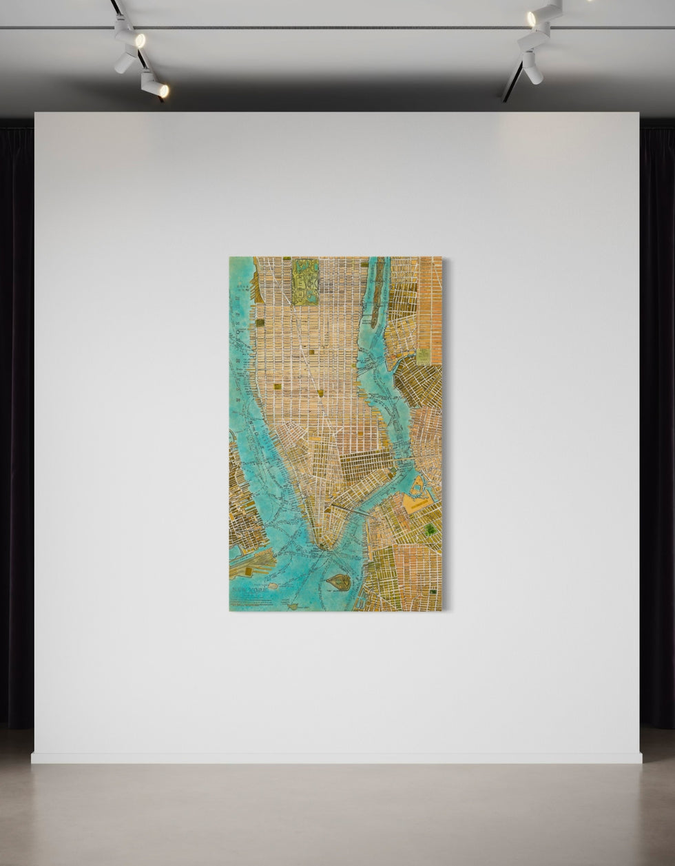 Manhattan Map Giclée on Canvas – Antique Style, Modern Sophistication ...