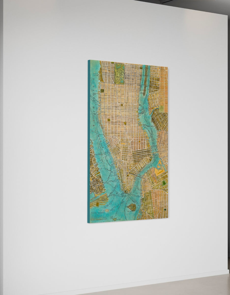 Manhattan Map Giclée on Canvas – Antique Style, Modern Sophistication ...