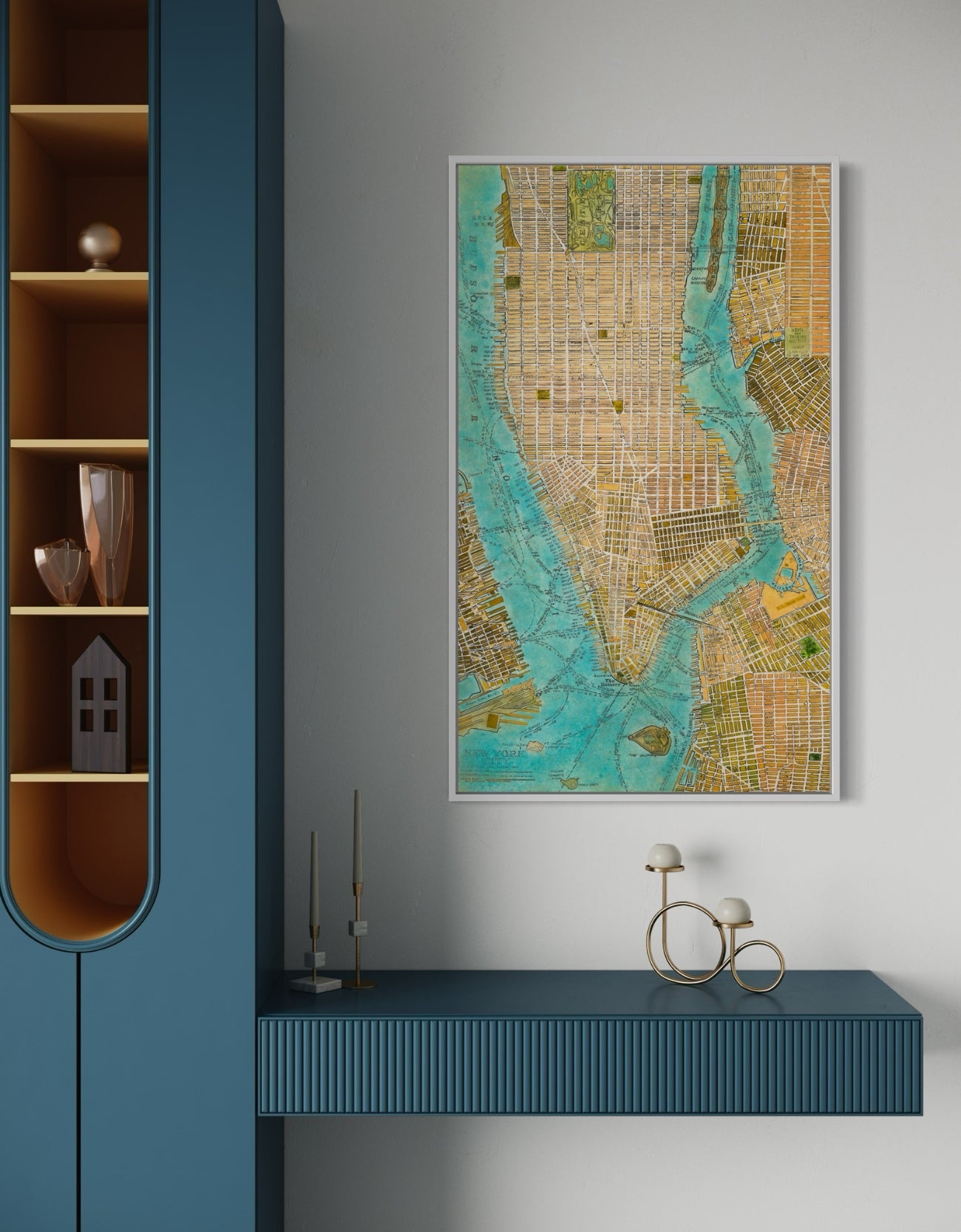 Manhattan Map Giclée on Canvas – Antique Style, Modern Sophistication ...