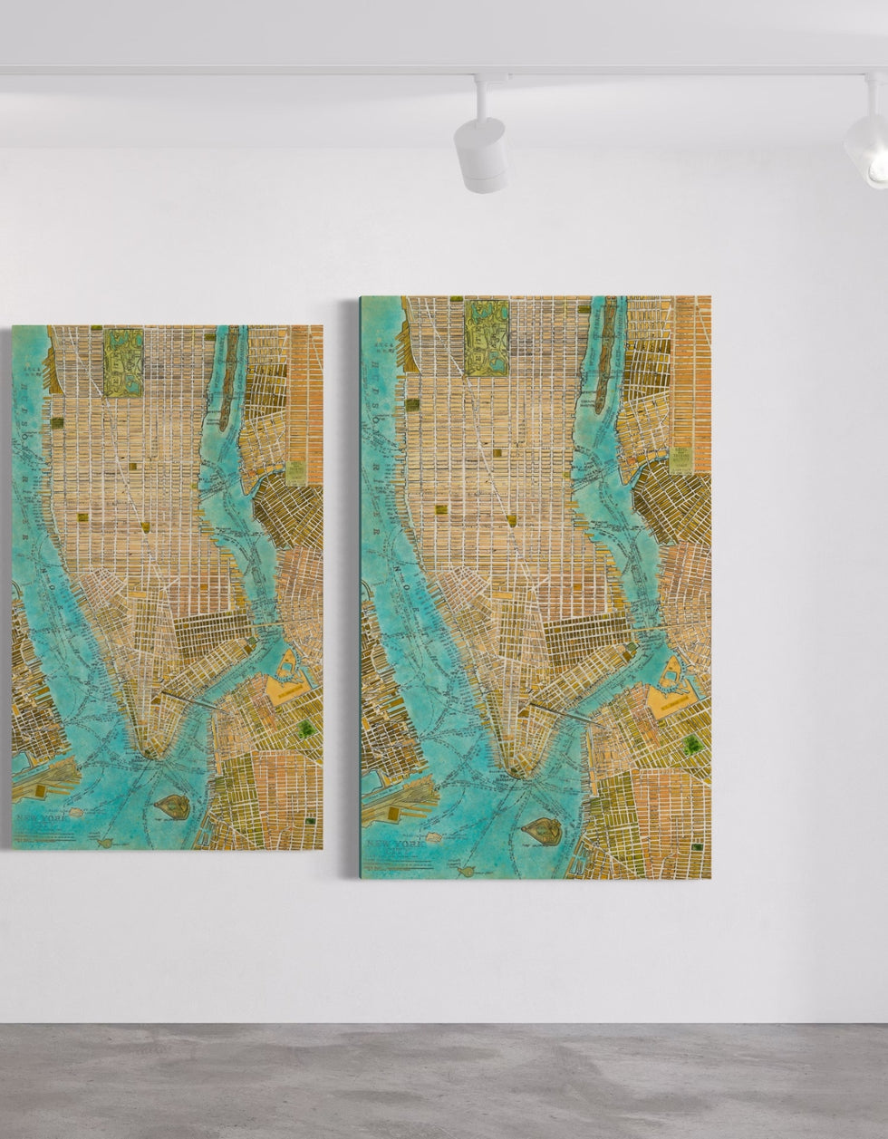 Manhattan Map Giclée on Canvas – Antique Style, Modern Sophistication ...