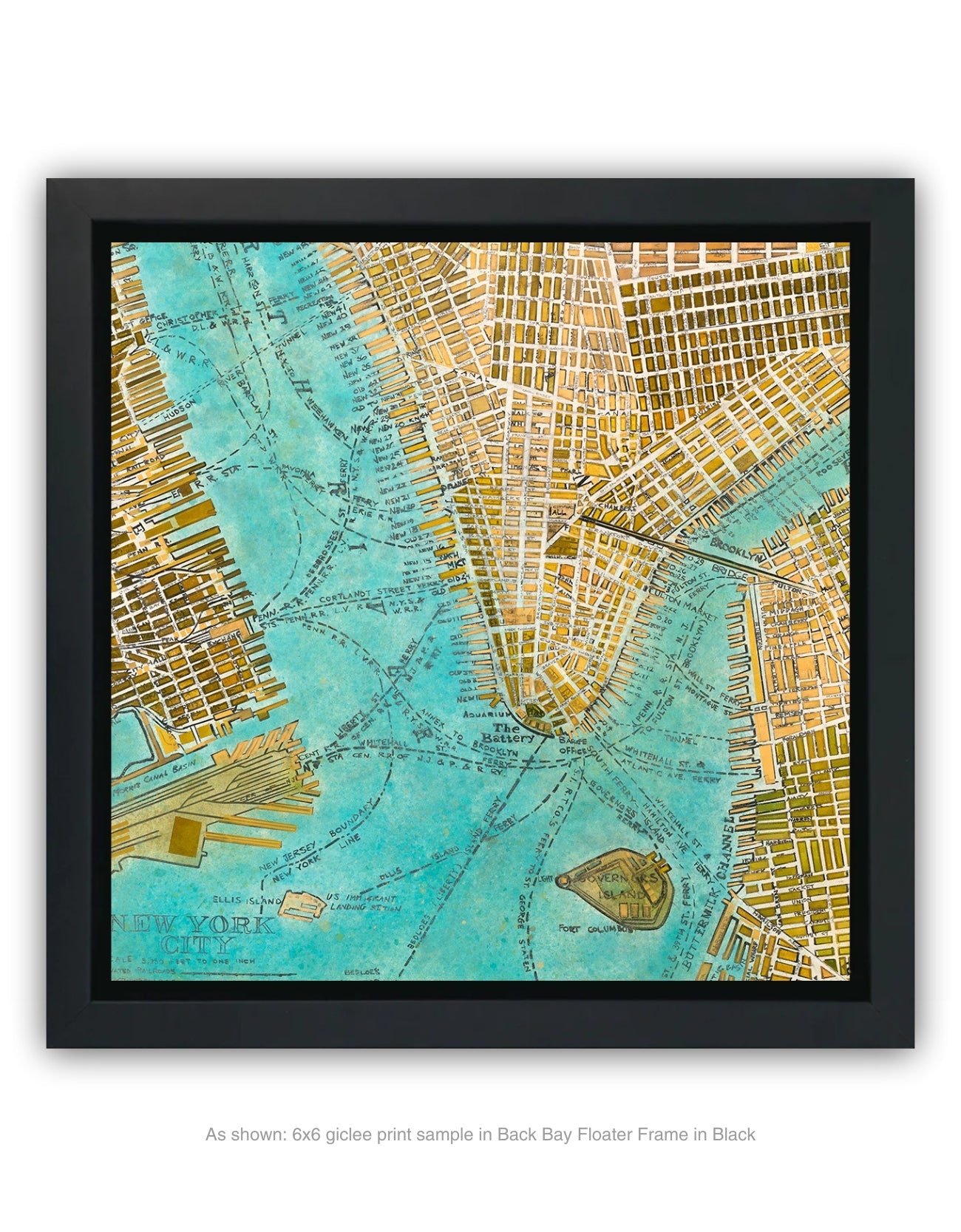 Manhattan Map Giclée on Canvas – Antique Style, Modern Sophistication ...